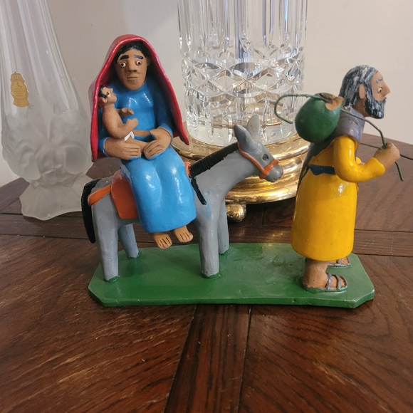 Holiday | Vintage Terracotta Clay Mary Joseph And Baby Jesus Brazilian ...